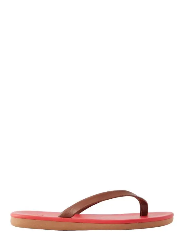 ANCIENT GREEK SANDALS Saionara Leather Flip Flops - Red