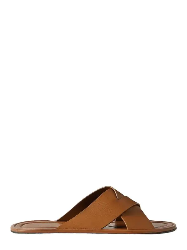 THE ROW Malik Leather Sandals - Brown