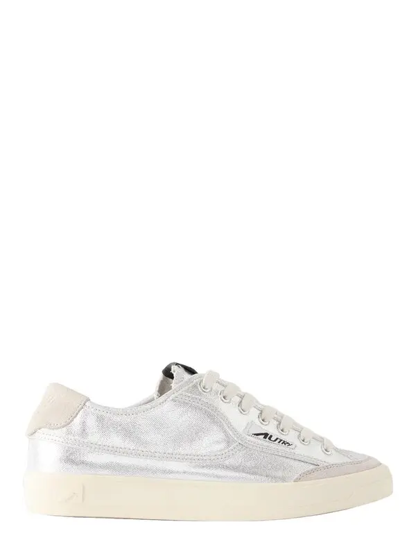 AUTRY Windscape Low Metallic Canvas Sneakers - Silver