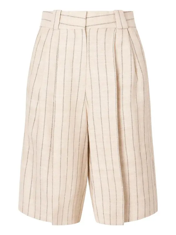 BLAZÉ MILANO Serene Husul Striped Canvas Shorts - Neutrals