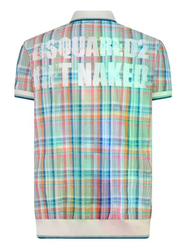Dsquared2 Logo-print Checked Polo Shirt - Blue