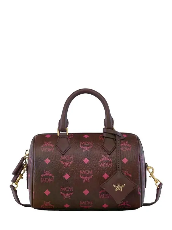 Mcm Maxi Visetos Ella Boston Bag - Brown