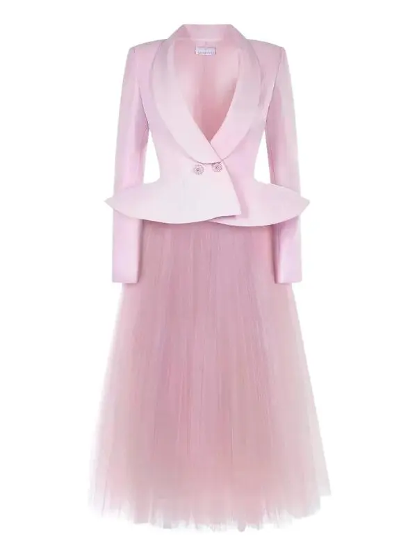ARAFTU Peplum Tulle-skirt Dress - Pink