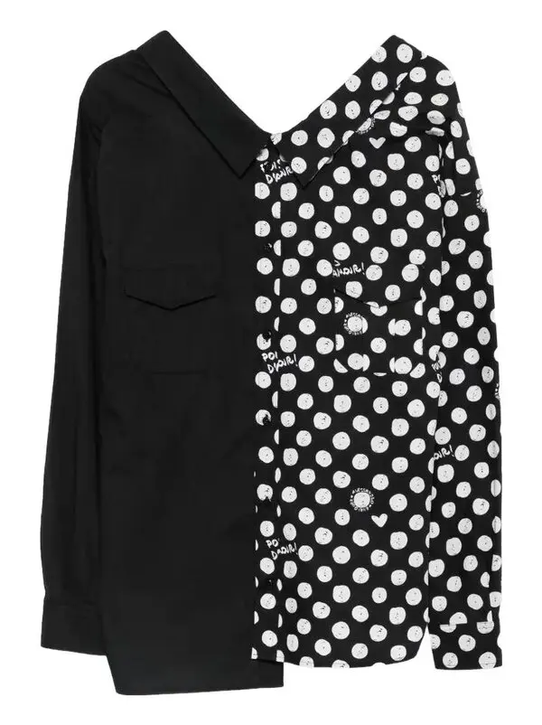 ALESSANDRO ENRIQUEZ Asymmetric Polka Dot Shirt - Black