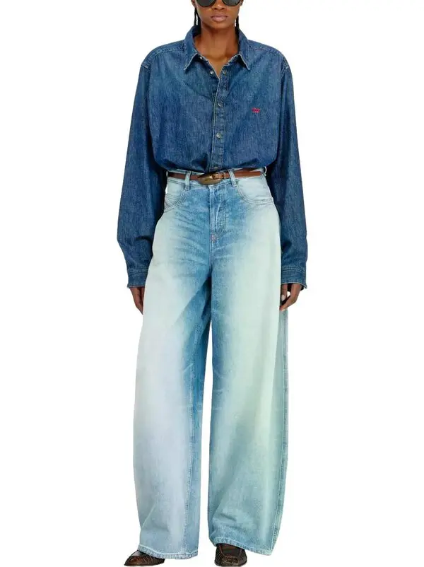 DIESEL® 1987 D-khelz High Waist Barrel Leg Jeans - Blue