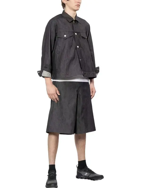 Comme Des Garçons Wide-leg Denim Shorts - Blue