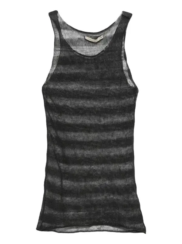 Paloma Wool Dino Striped Sheer Tank Top - Black
