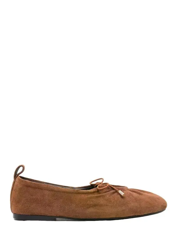 ADRIANNA FERETTI Bow-detail Suede Ballet Flats - Brown
