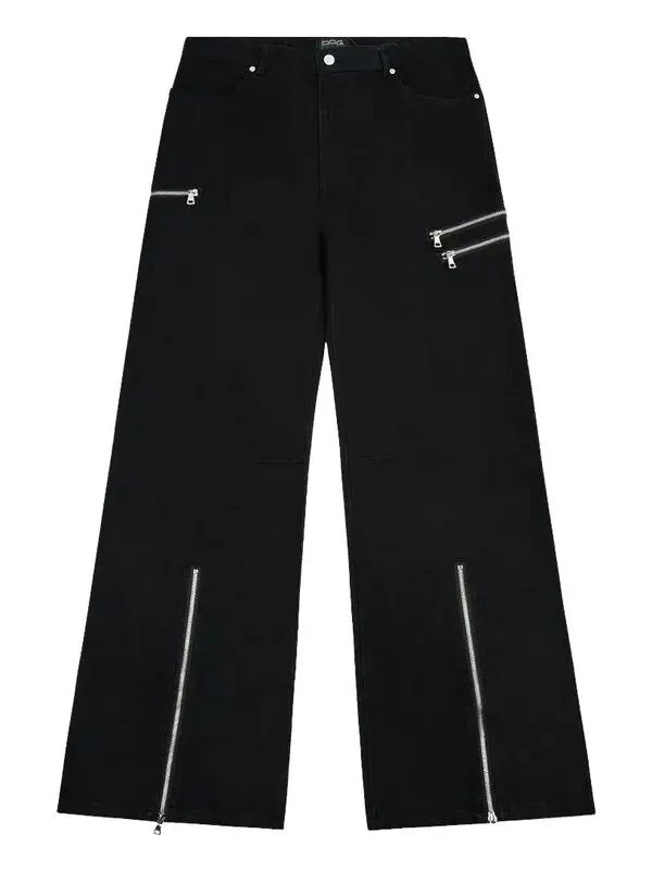 RtA Zip-detail Wide-leg Jeans - Black