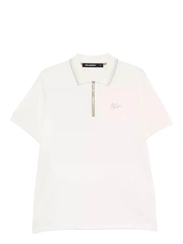 Karl Lagerfeld Zip-fastening Polo Shirt - Neutrals