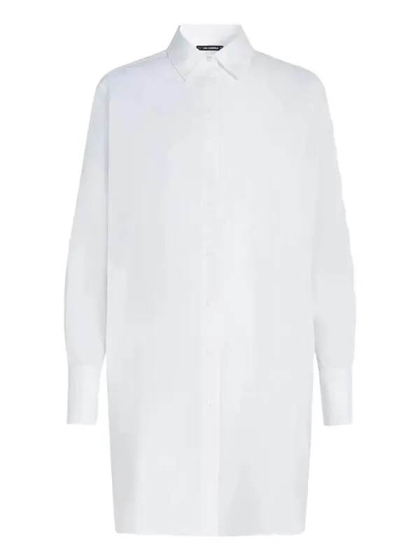 Karl Lagerfeld Pearl Embellished Poplin Tunic - White