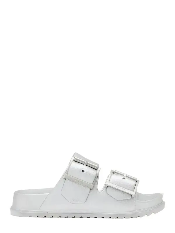ALLSAINTS Double Buckle Metallic Sandals - Silver