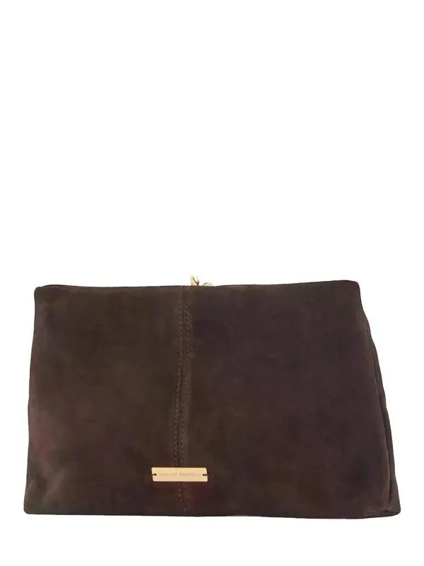 LOEFFLER RANDALL Corrine Gathered Clutch Bag - Brown