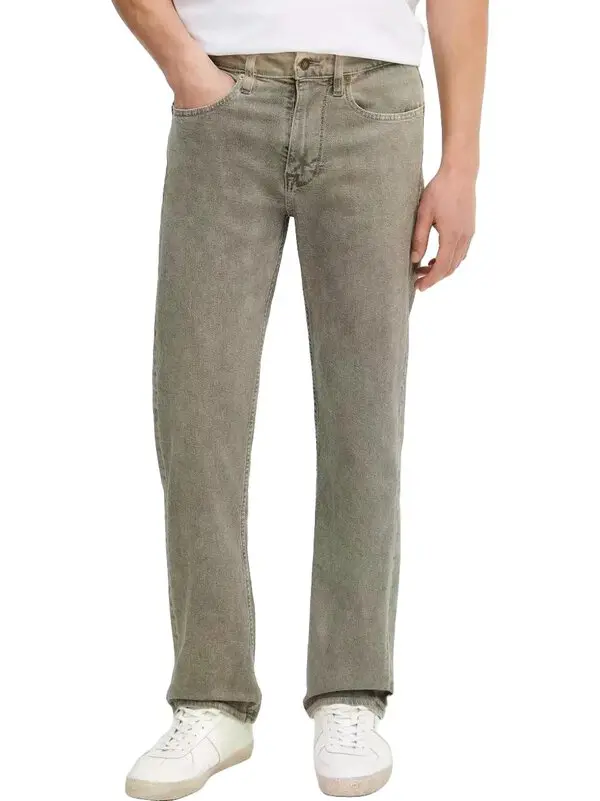 Guess Straight Leg Jeans With Logo Detail - Grey