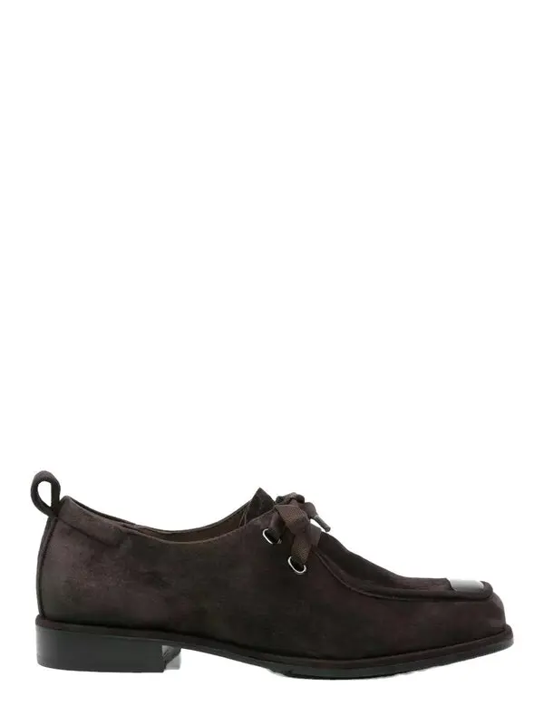 ADRIANNA FERETTI Derby Shoes With Metal Toe Cap - Brown