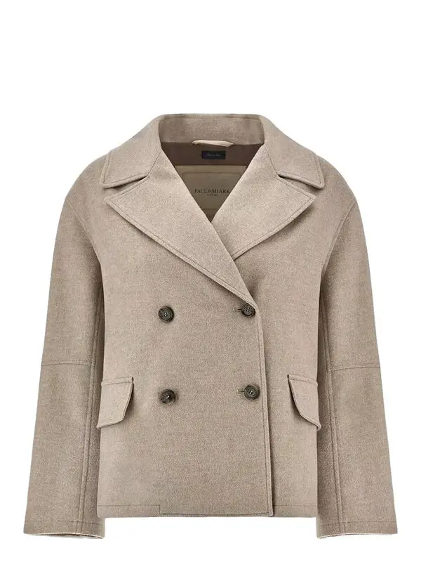 Paul & Shark Double-breasted Cashmere Pea Coat - Neutrals