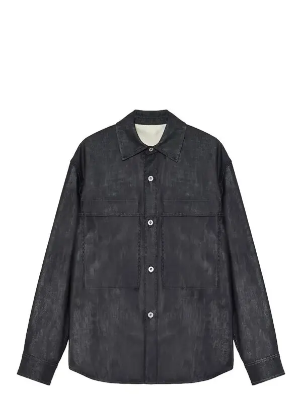 JIL SANDER Contrast-stitch Denim Shirt - Blue