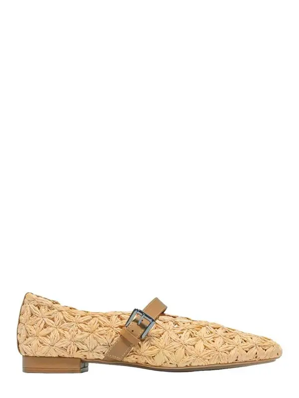Bernardo Woven Buckle Ballet Flats - Neutrals