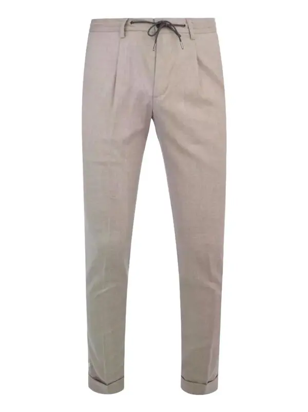 Luciano Barbera Pleated Drawstring Trousers - Neutrals