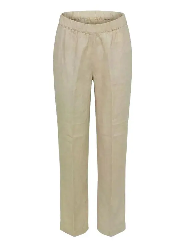 120% Lino Pressed-crease Straight Leg Trousers - Neutrals