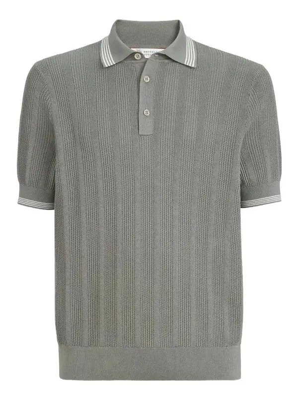 Brunello Cucinelli Lightweight Knit Polo - Grey