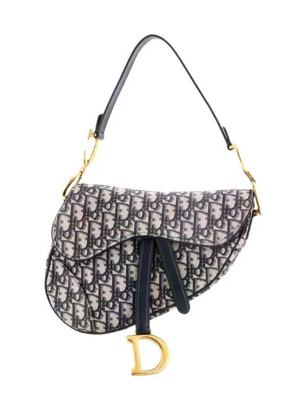 Dior Saddle Handbag Oblique Canvas Medium Shoulder Bag - Blue