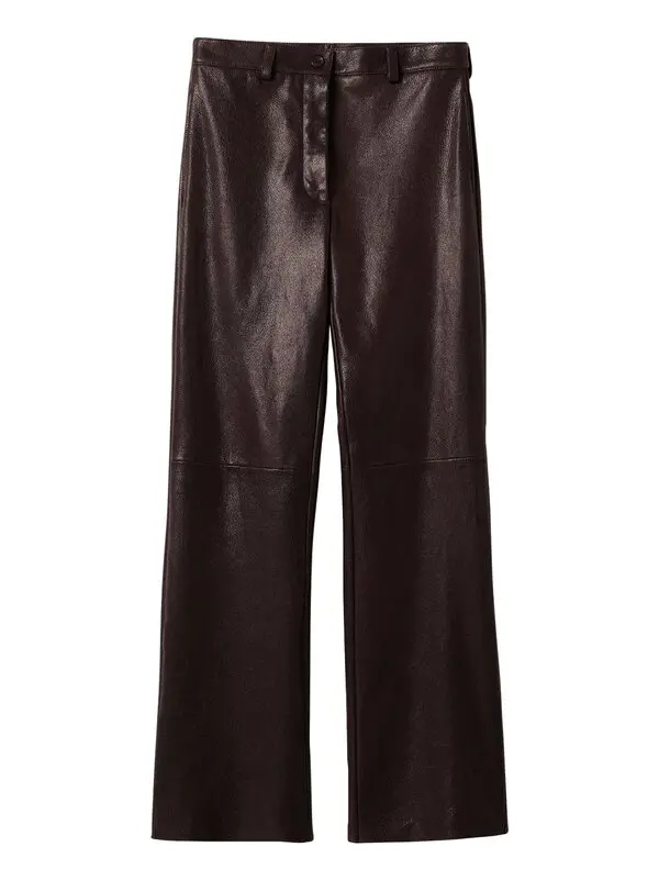 Miu Miu High-gloss Leather Trousers - Brown