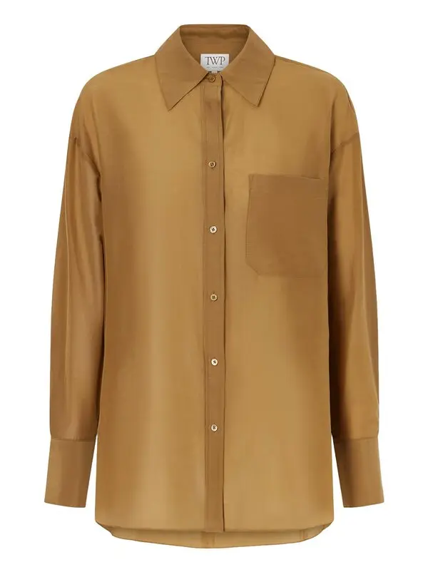 TWP Big Joe" Cotton And Silk-blend Shirt - Neutrals