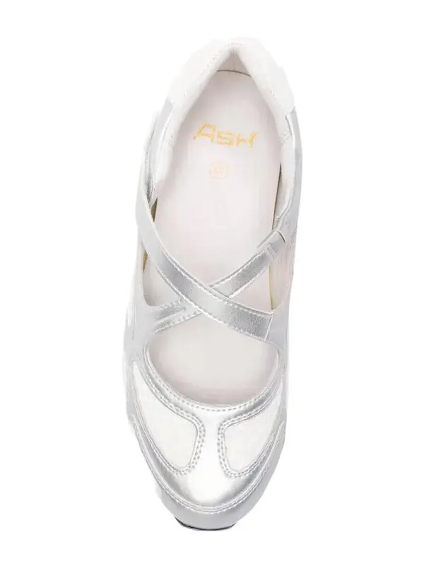 Ash Mesh-panelled Crossover-strap Sneakers - Silver