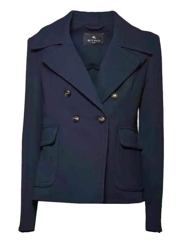 Etro Double-breasted Notched-lapel Jacket - Blue