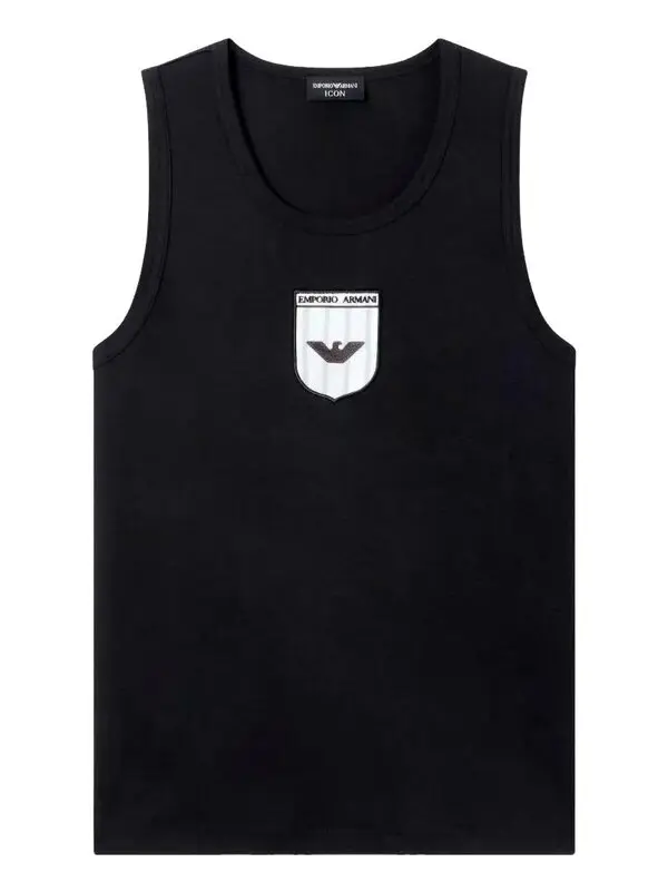 Emporio Armani Logo Patch Tank Top - Black