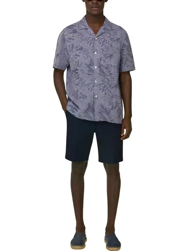 Boggi Milano Tropical-pattern Shirt - Blue