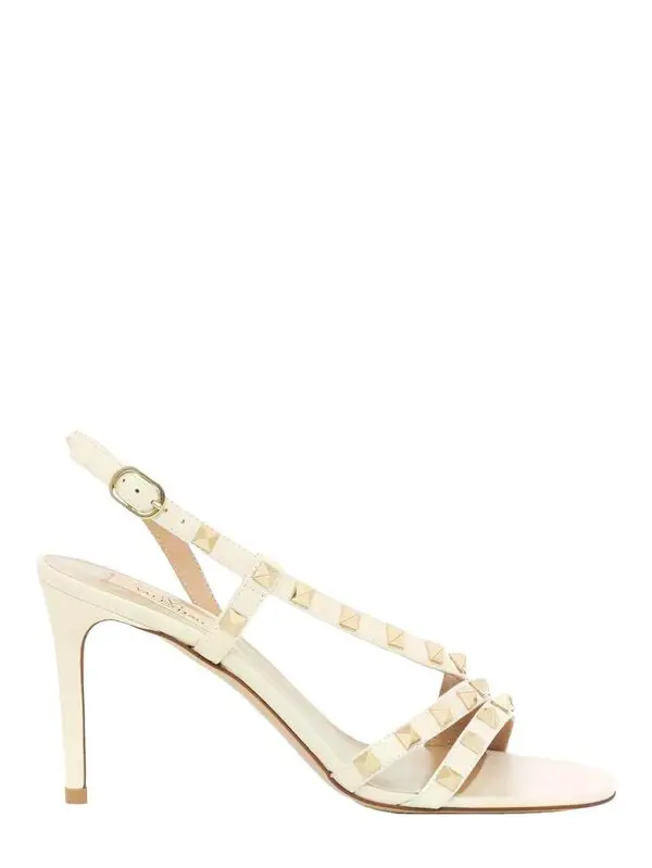 Valentino Garavani Rockstud Calfskin Sandals 85mm - Neutrals