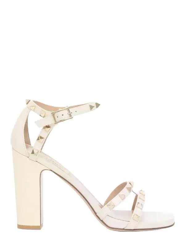 Valentino Garavani Rockstud Elk-print Calfskin Sandals - Neutrals