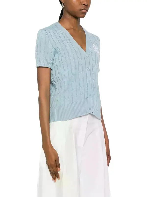 Ralph Lauren Cable-knit Embroidered Cardigan - Blue
