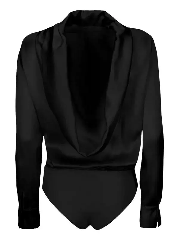 CATALINA Sophia Cowl-neck Silk Bodysuit - Neutrals