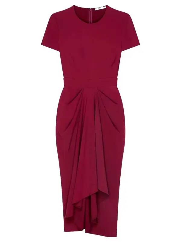 Givenchy Wrap-front Short-sleeve Midi Dress - Red