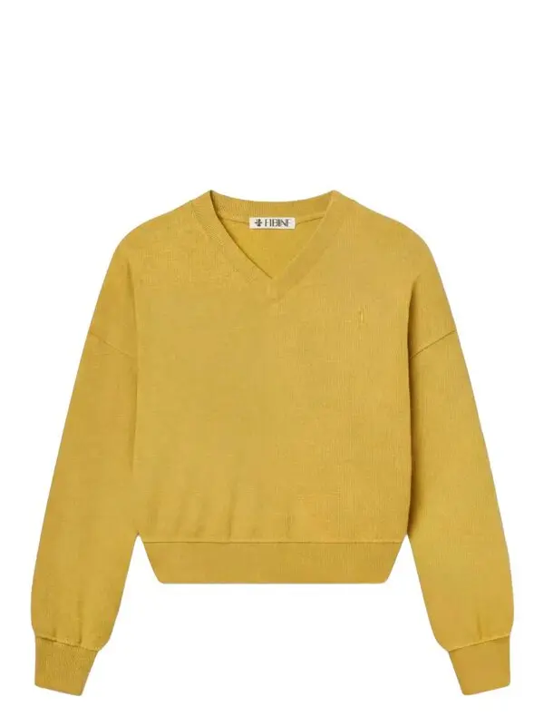Eterne V-neck Long-sleeve Sweater - Yellow