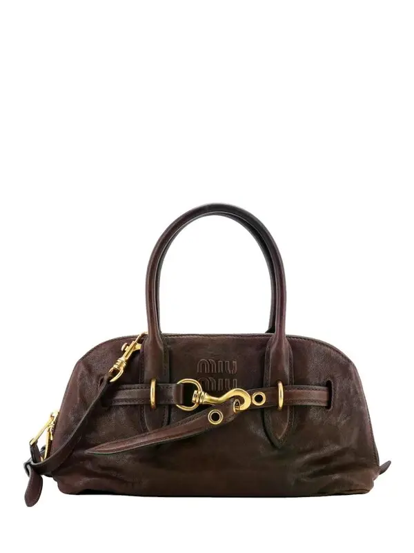 Miu Miu Aventurine Top Handle Satchel Bag - Brown