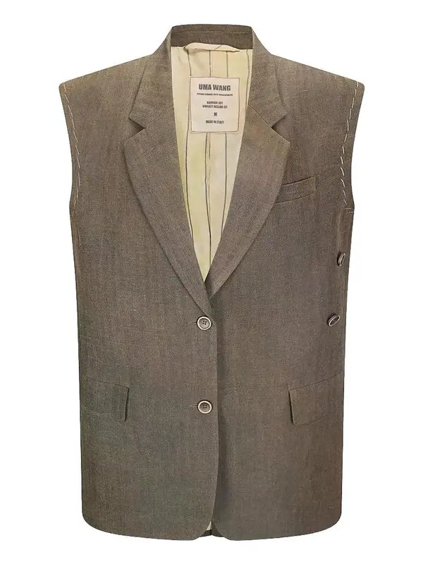 UMA WANG Kaiwan Herringbone Jacket - Brown