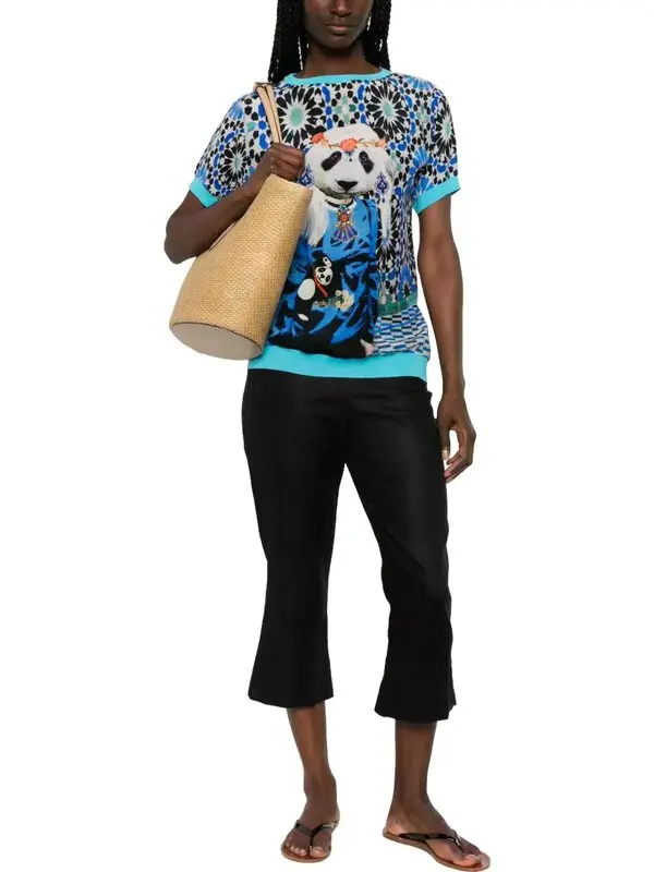 The Artistylist Panda-print T-shirt - Blue