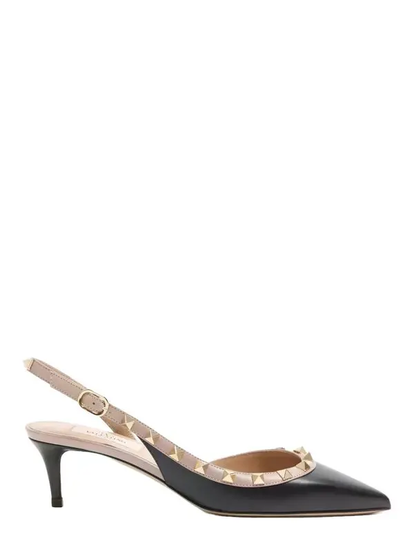 Valentino Garavani Rockstud Calfskin Slingback Pumps 50mm - Neutrals