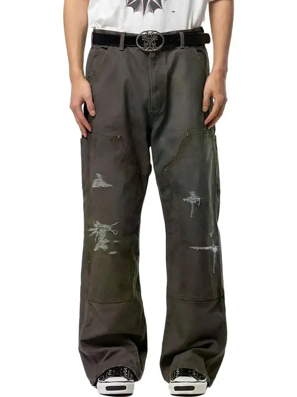 KAMIYA Distressed Painter Trousers - Grey