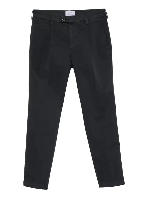 VELA SHOP Pleated Slim Fit Trousers - Black