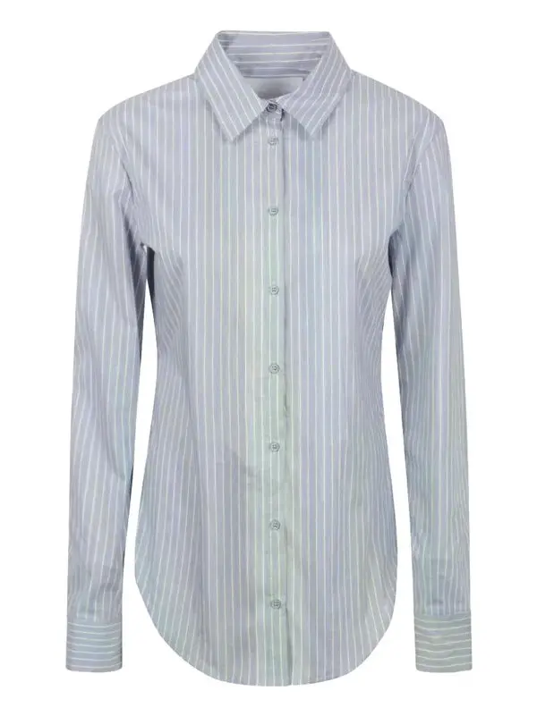 DONDUP Vertical Stripe Shirt With Classic Collar - Blue