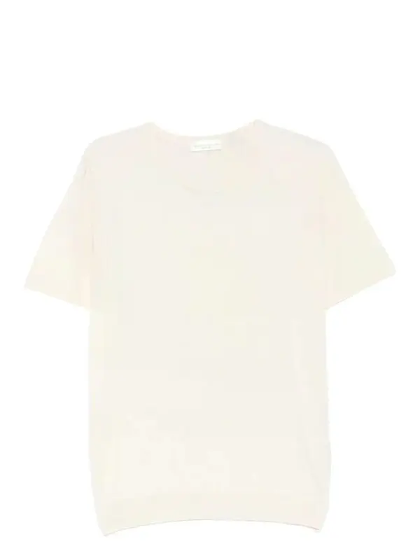 ROBERTO COLLINA Short-sleeve Knitted T-shirt - Neutrals