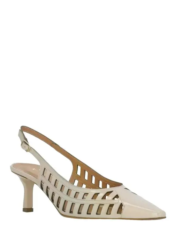 JULIE DEE Cage-detail Slingback Pumps - Neutrals