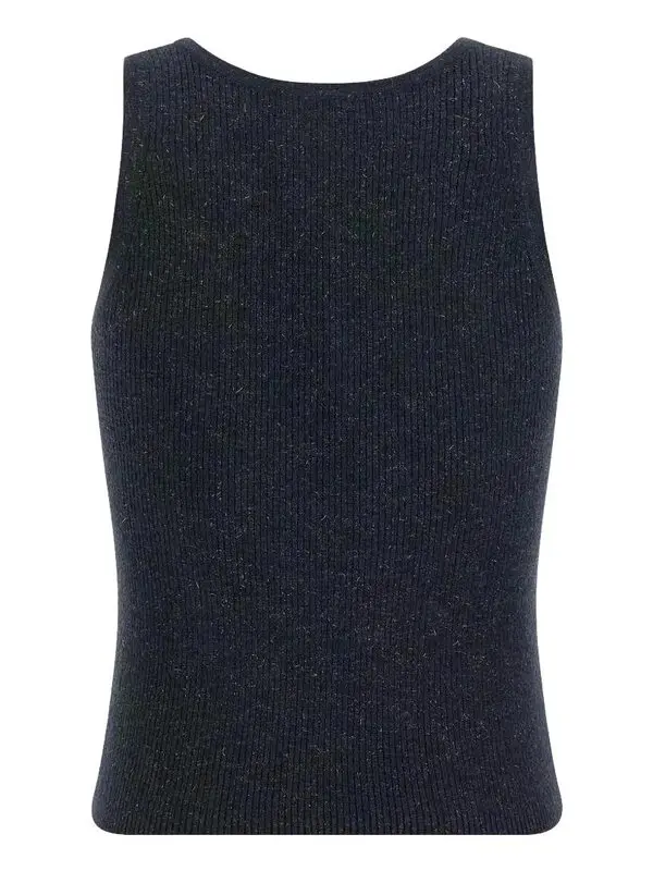 Brunello Cucinelli Ribbed Sparkling Knit Tank Top - Blue