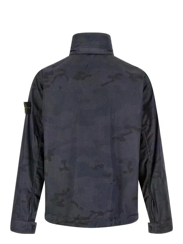 Stone Island Camouflage Print Ripstop Jacket - Blue