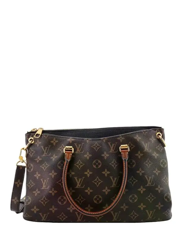 LOUIS VUITTON Pallas Tote Monogram Canvas Leather Shoulder Bag - Brown
